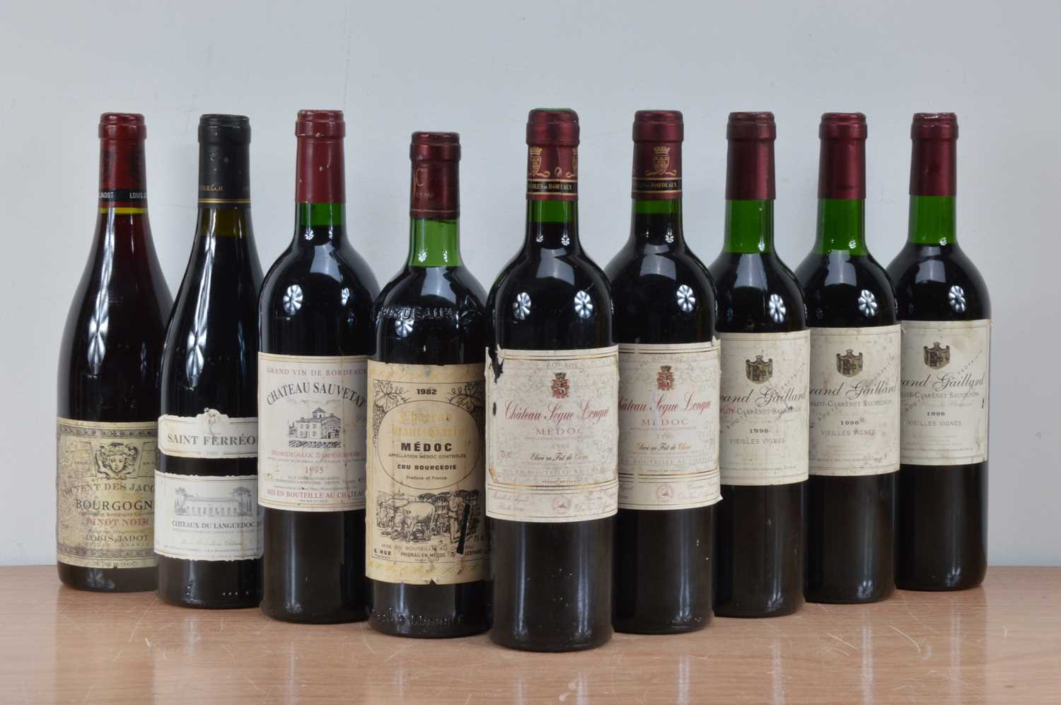 Lot 673 - Nine bottles of vintage French red wine,