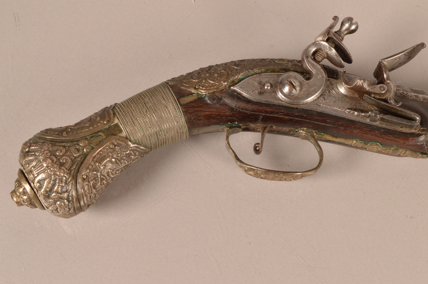 Lot 965 - A Decorative Middle Eastern Flintlock pistol,