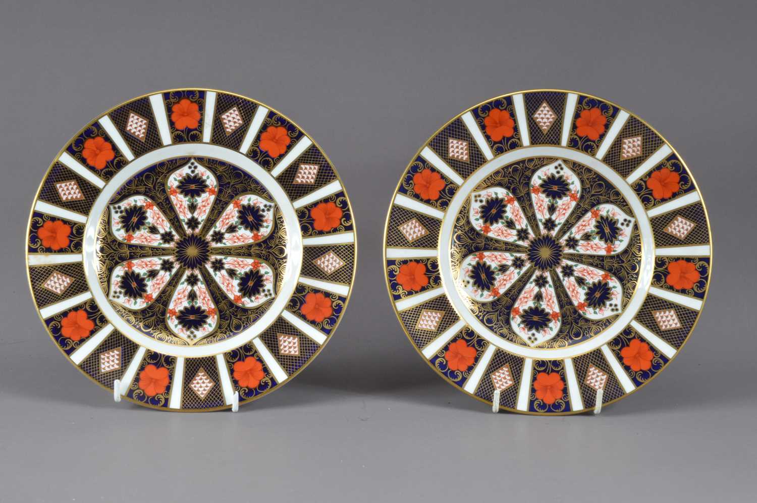 Lot 204 - Two Royal Crown Derby Imari pattern plates,