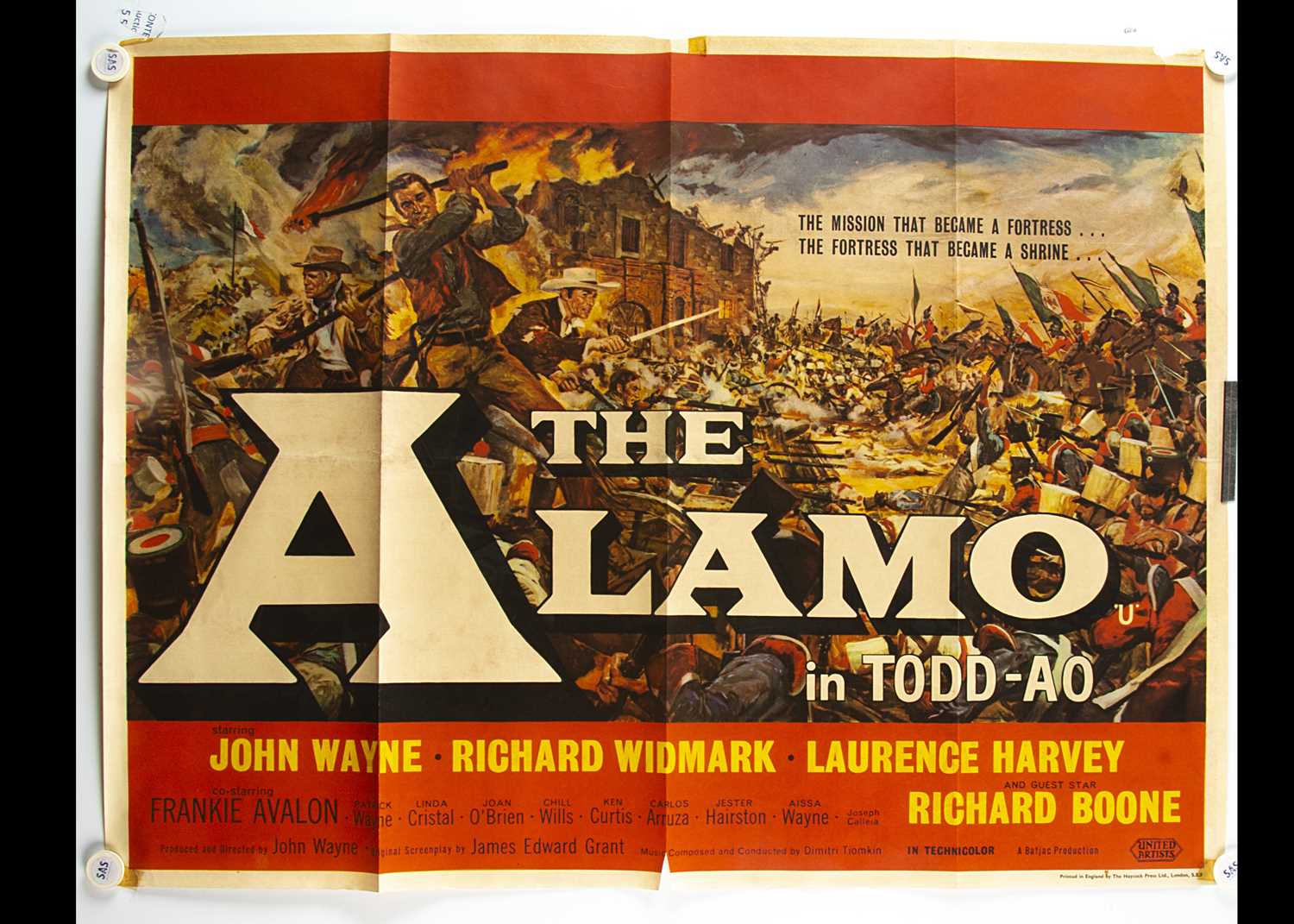 Lot 430 - The Alamo (1960) Quad Poster,