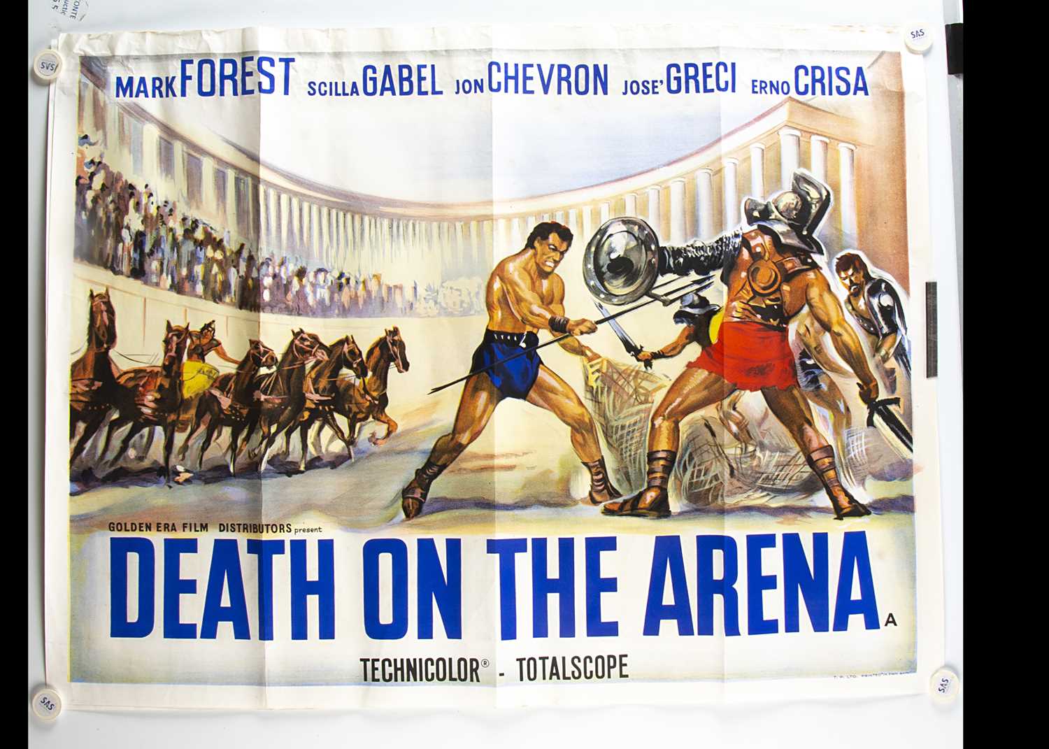 Lot 431 - Death on The Arena (1963?) Quad Posters,