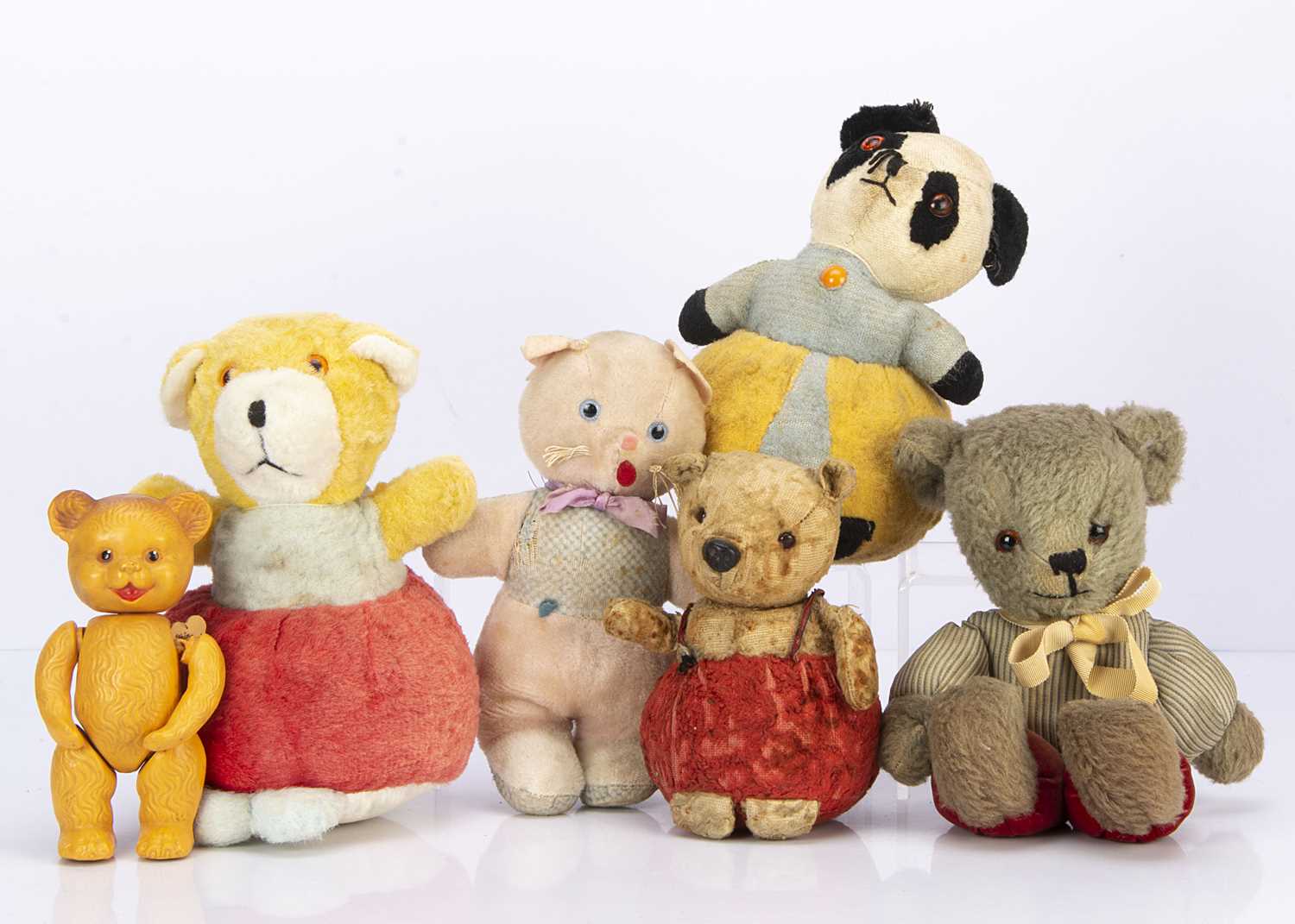 Lot 266 - Three post-war roly poly teddy bears,
