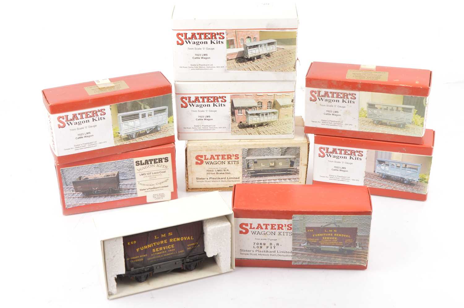 Lot 399 - Slater's 0 Gauge kitbuilt LMS Goods wagons