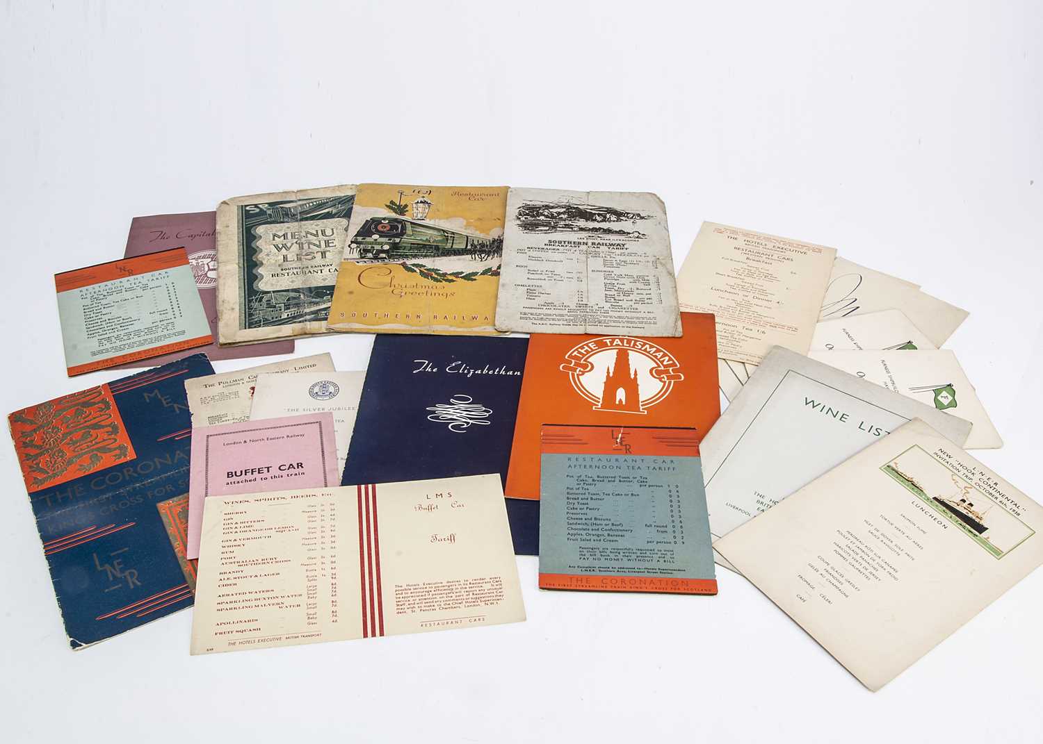 Lot 493 - Pre and Post War Railway Buffet Menus,