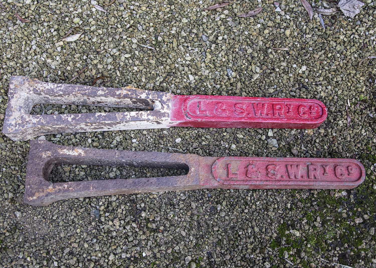 Lot 542 - Two LSWR Cast Iron Boundary Markers,