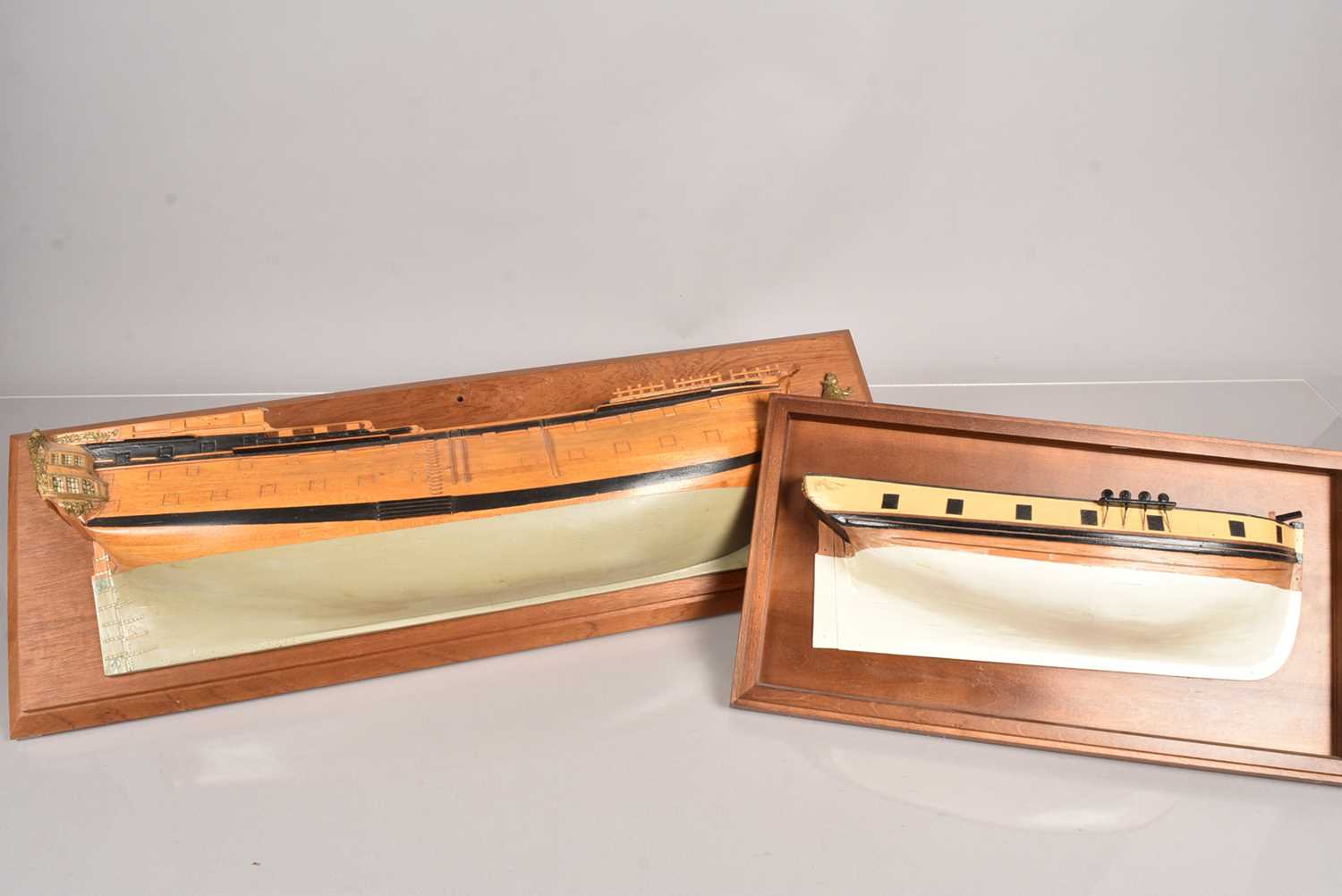 Lot 424 - Two wall hanging half model of a ship,
