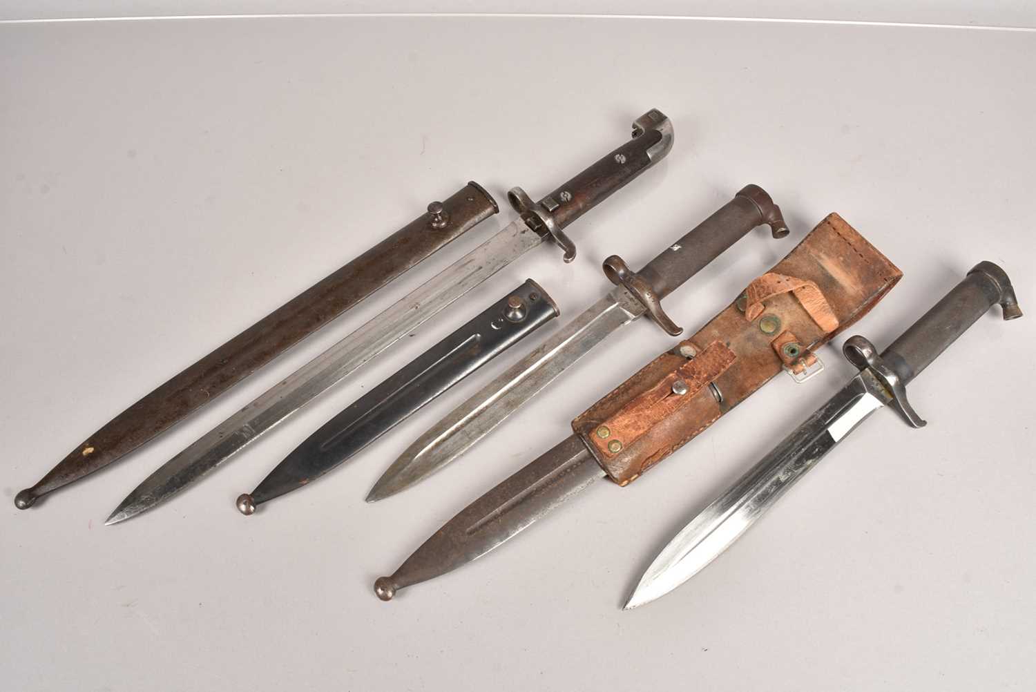 Lot 764 - Three Swedish bayonets and scabbards,