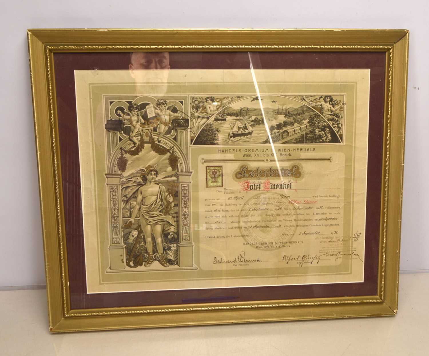 Lot 448 - Framed mounted Apprenticeship certificate