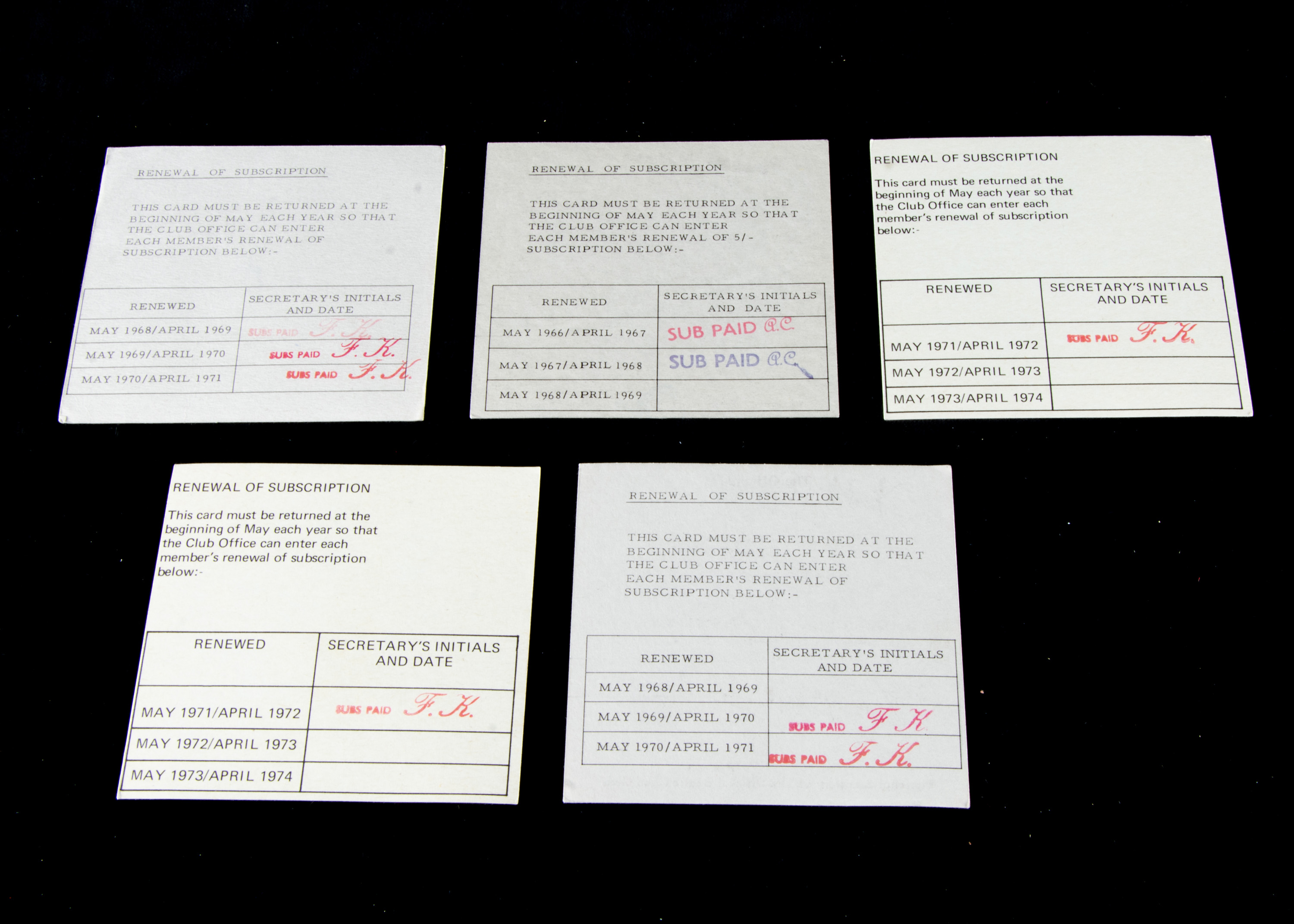 Lot 363 - Beatles Fan Club Membership Cards,