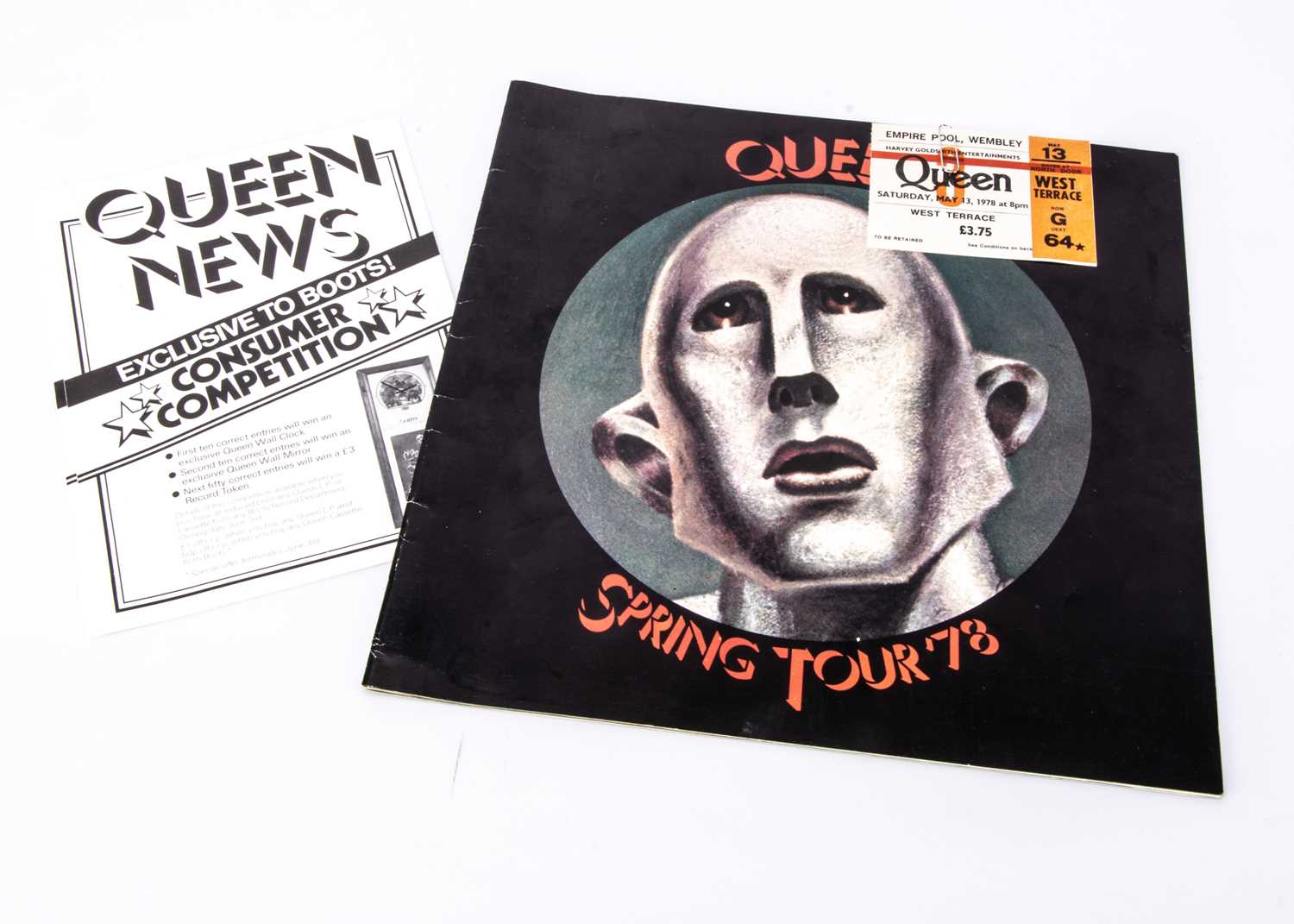 Lot 420 - Queen Programme / Ticket,