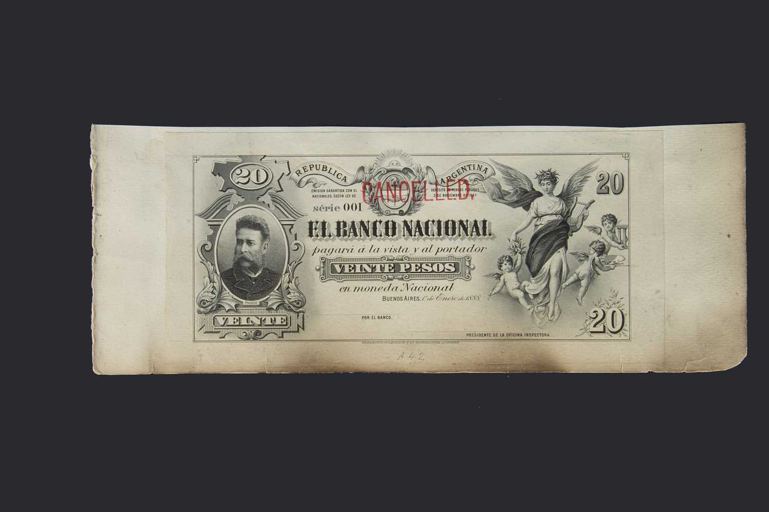Lot 347 - Specimen Bank Note: National Bank of