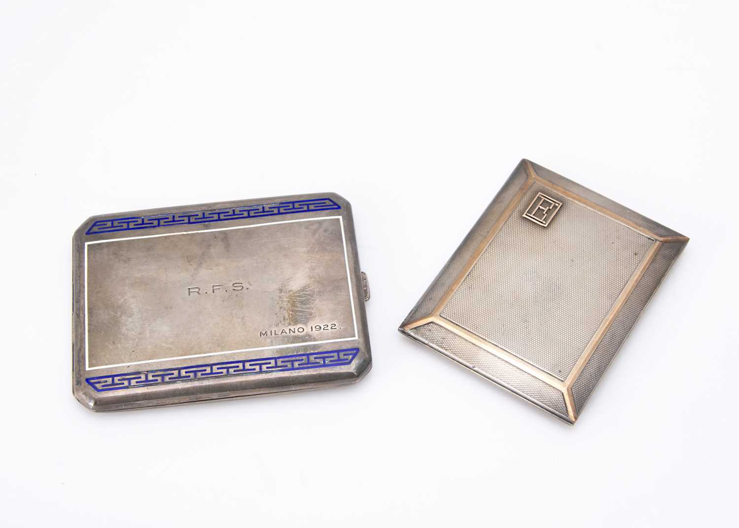 Lot 229 - Two Art Deco silver cigarette cases,