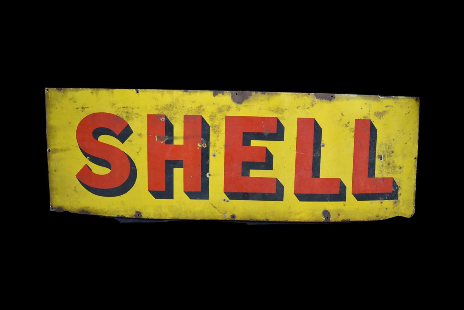 Lot 393 - A vintage enamel 'Shell' sign,