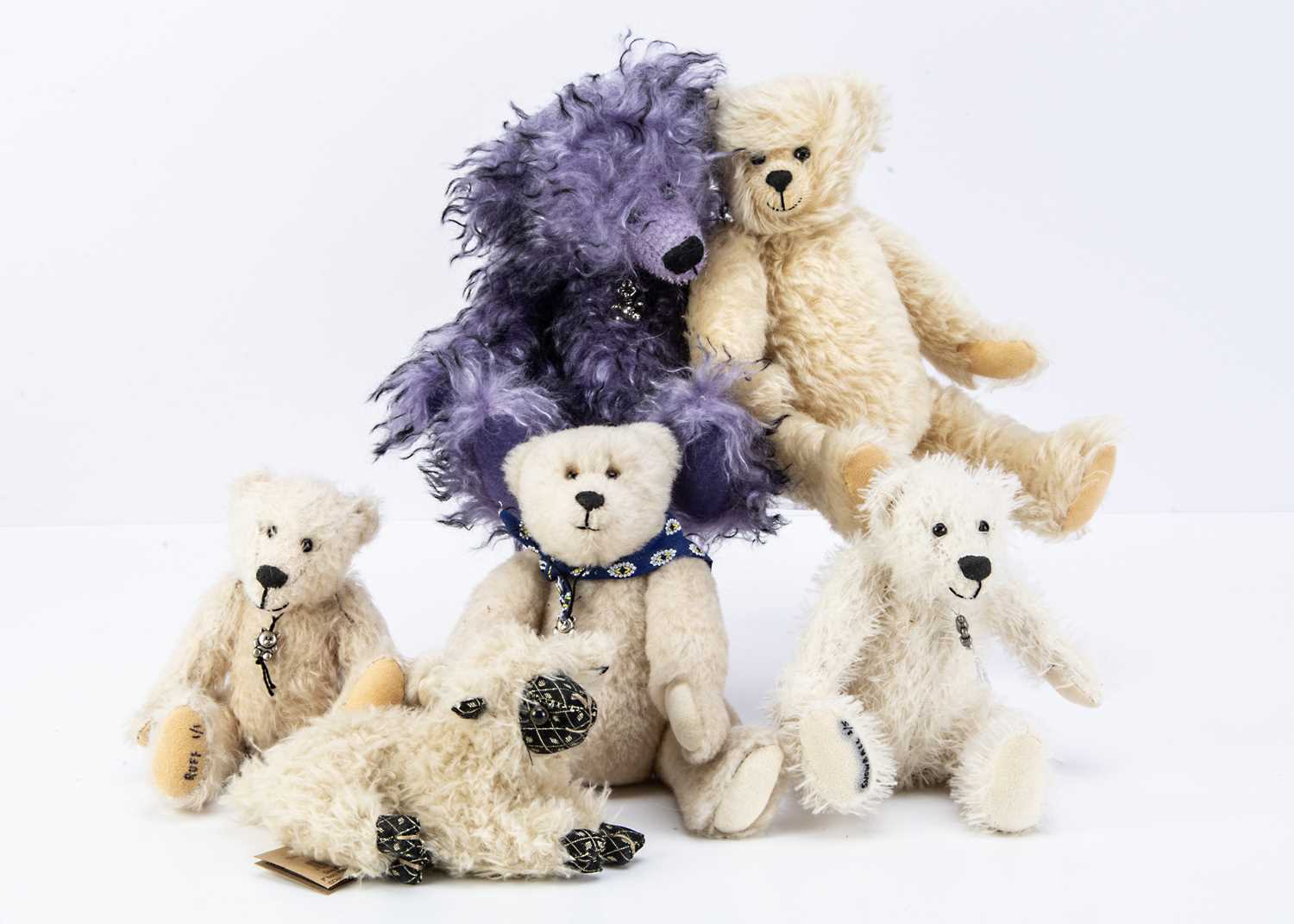 Lot 54 - Five A Better Class Of Bears teddy bears,