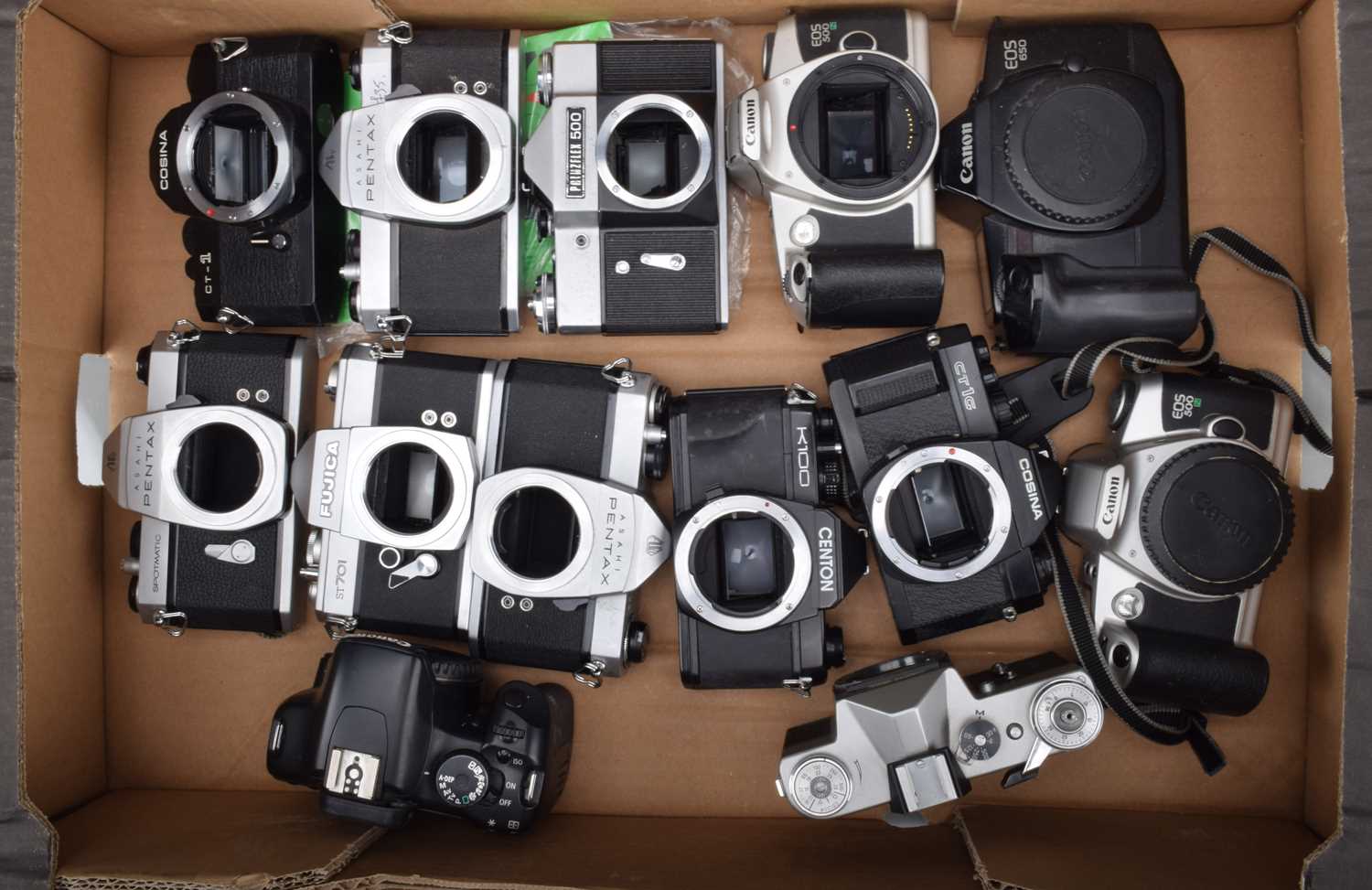 Lot 657 - A Tray of SLR Camera Bodies,