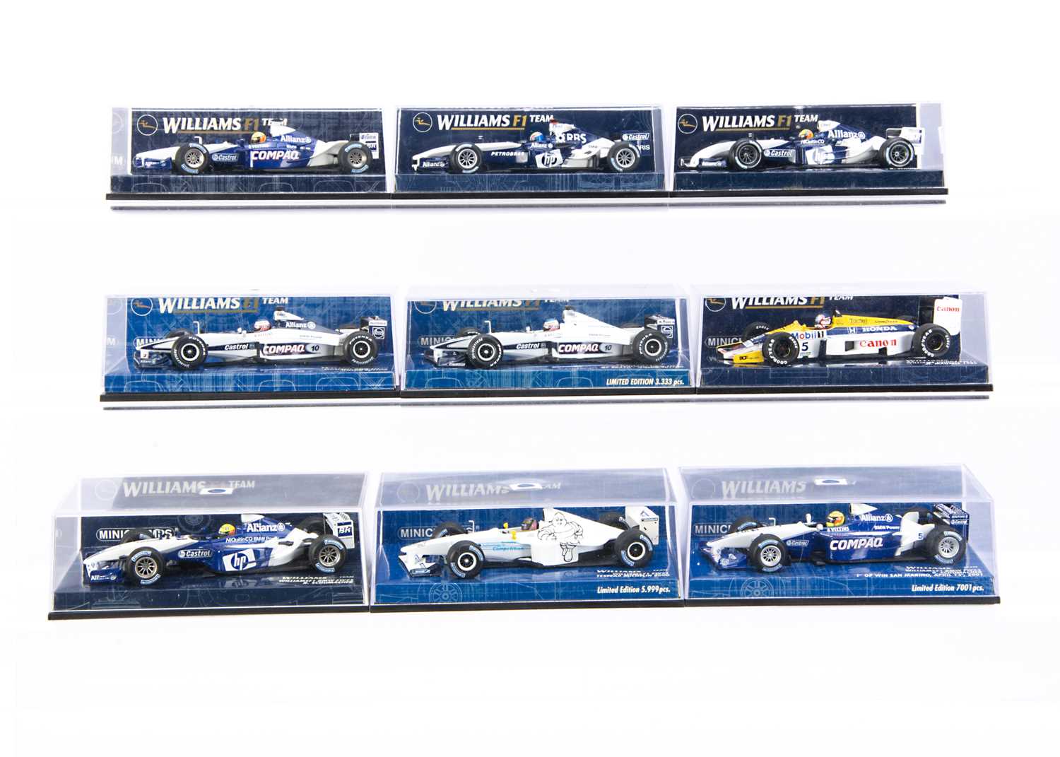 Lot 157 - Minichamps 1:43 Scale Williams F1 Models,