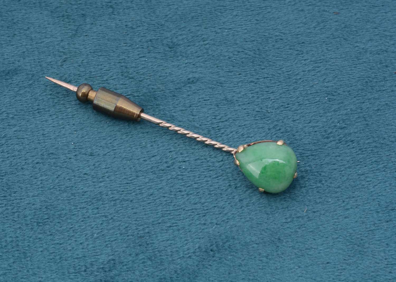 Lot 270 - A certificated Chinese jadeite jade stick