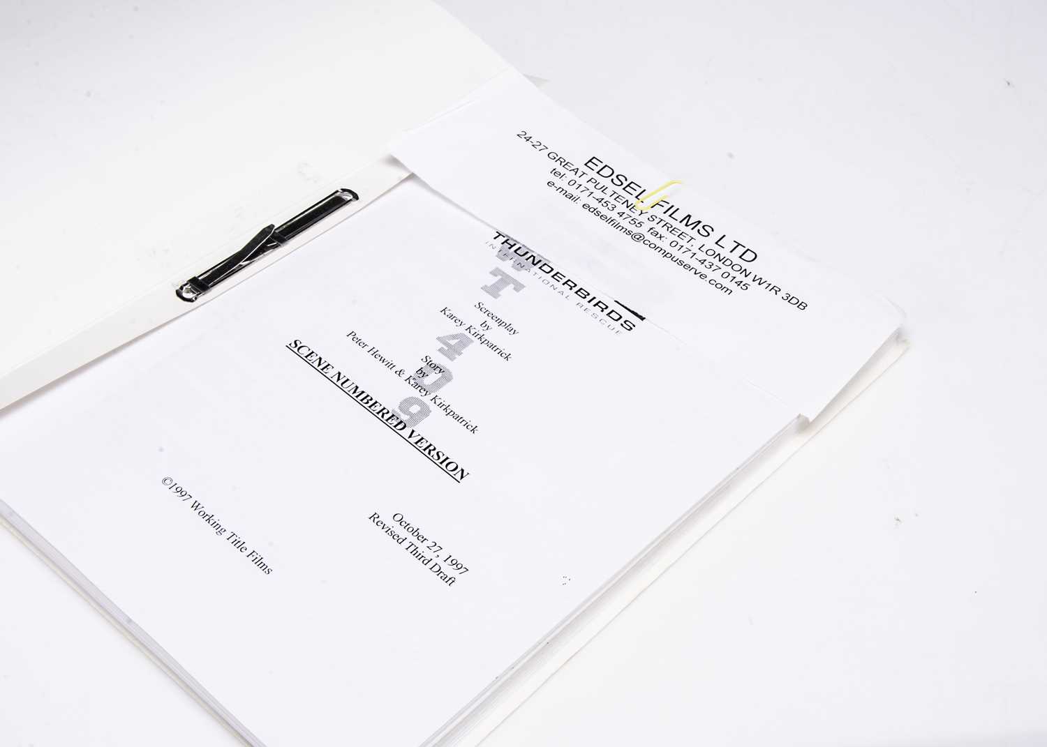 Lot 473 - Thunderbirds Film / Shooting Script,