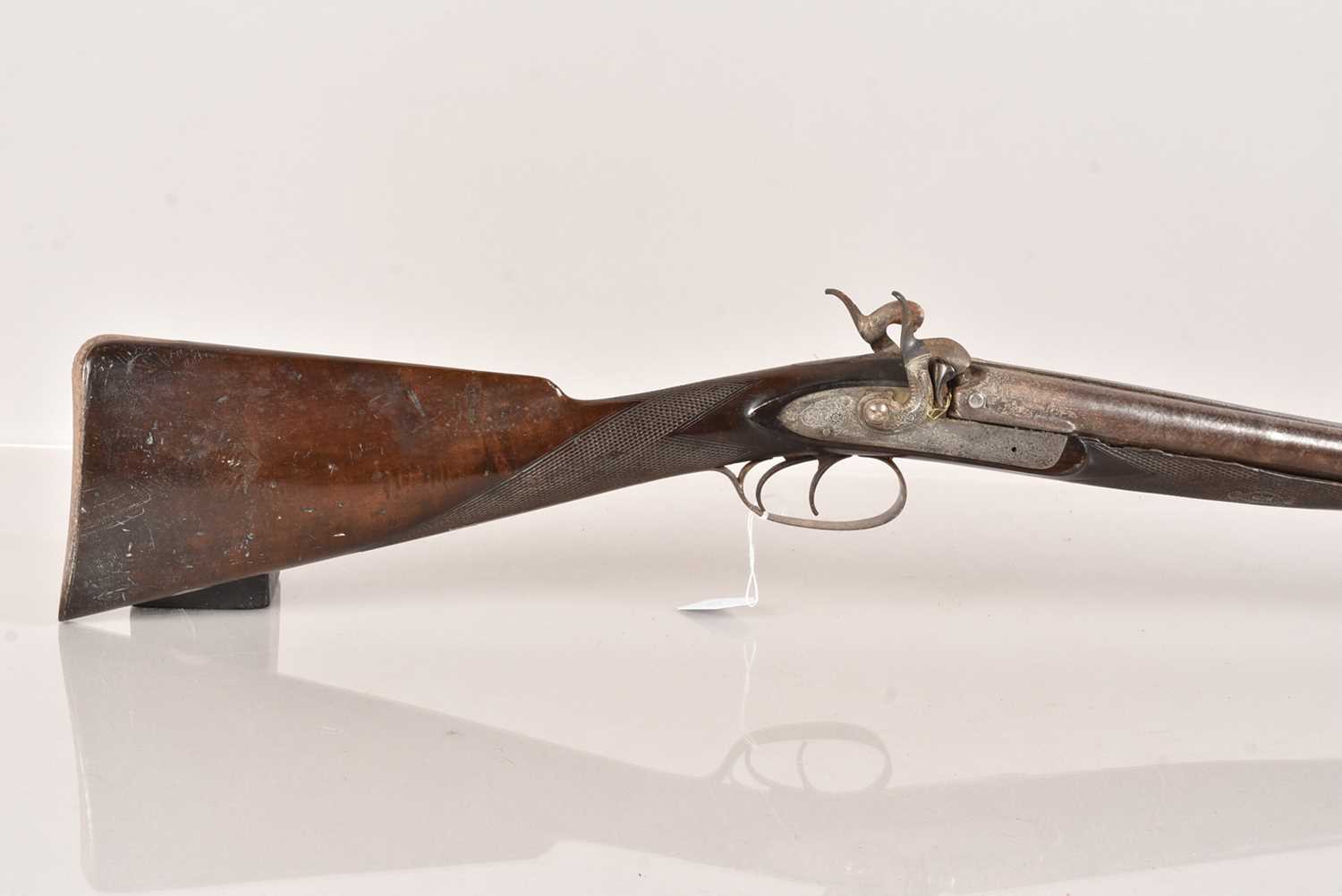 Lot 608 - A Double Barrelled Percussion Cap Shotgun,