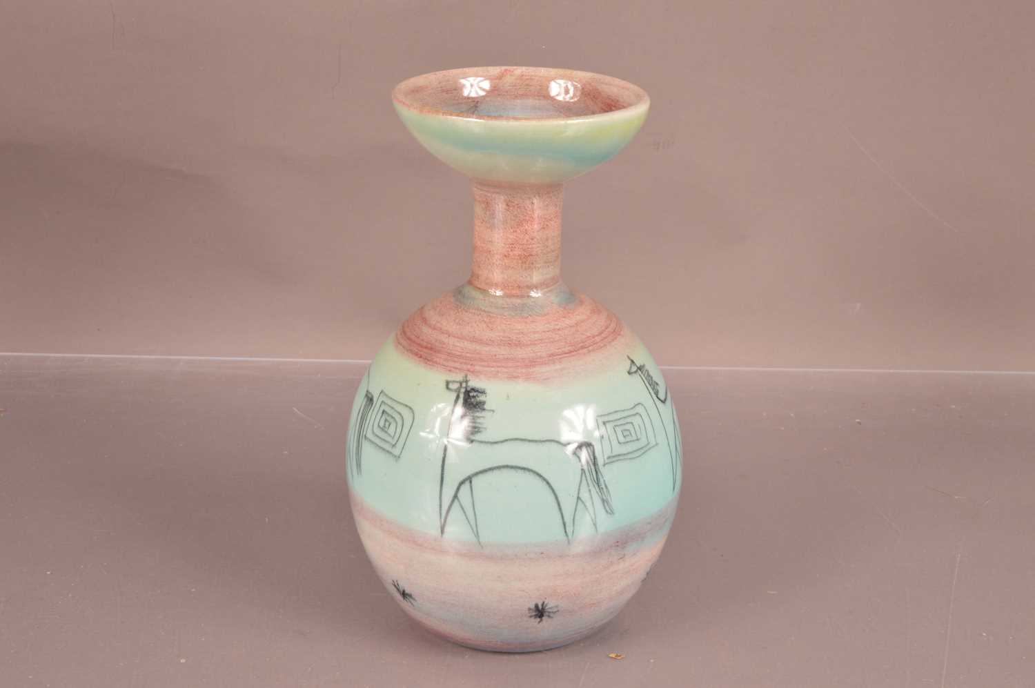 Lot 376 - An Accolay Pottery (France) ceramic vase,