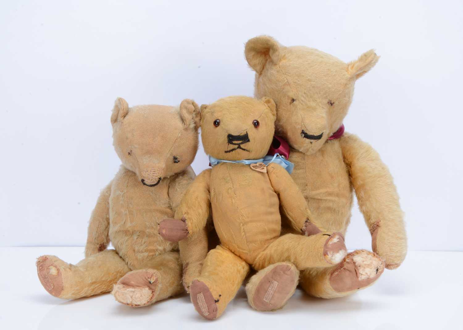 Lot 260 - Three 1930s Chad Valley teddy bears,