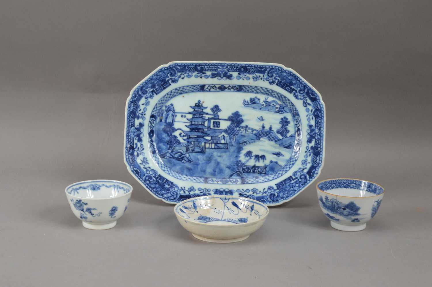 Lot 228 - A 19th century Chinese export willow pattern