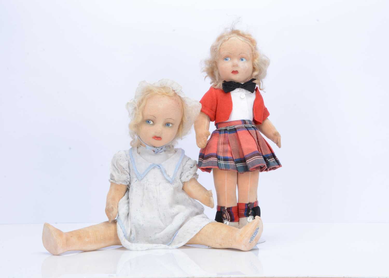Lot 782 - Two Alpha Farnell girl dolls,