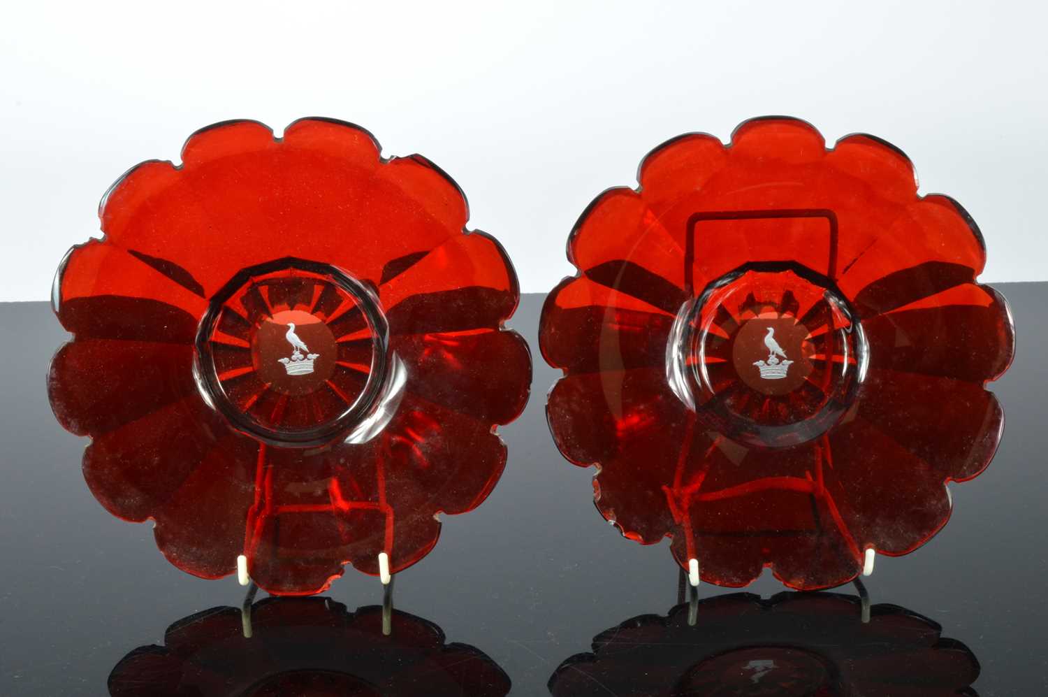 Lot 160 - A pair of Victorian cut glass plates,