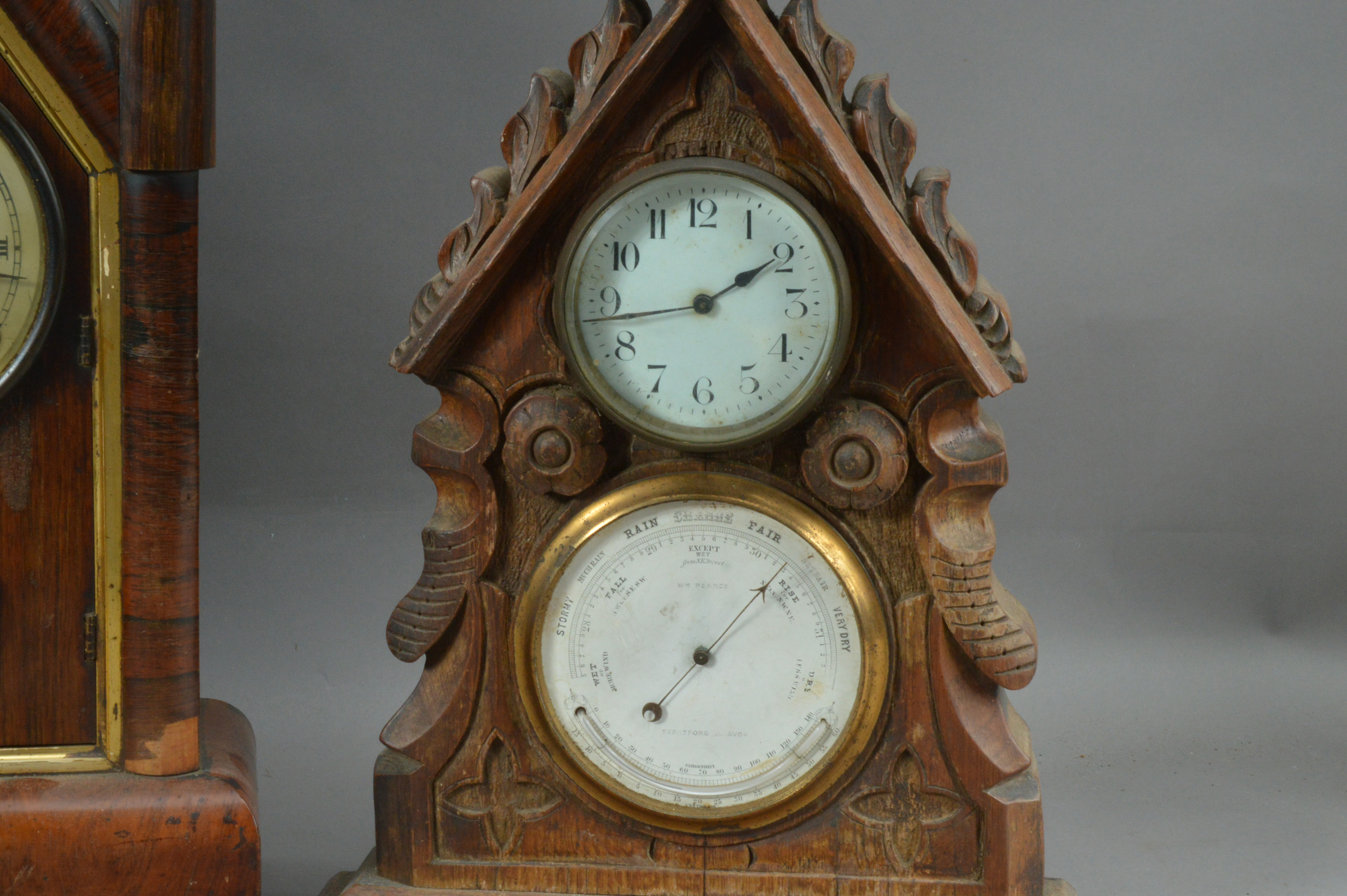 Lot 94 - Three wooden cased clocks,