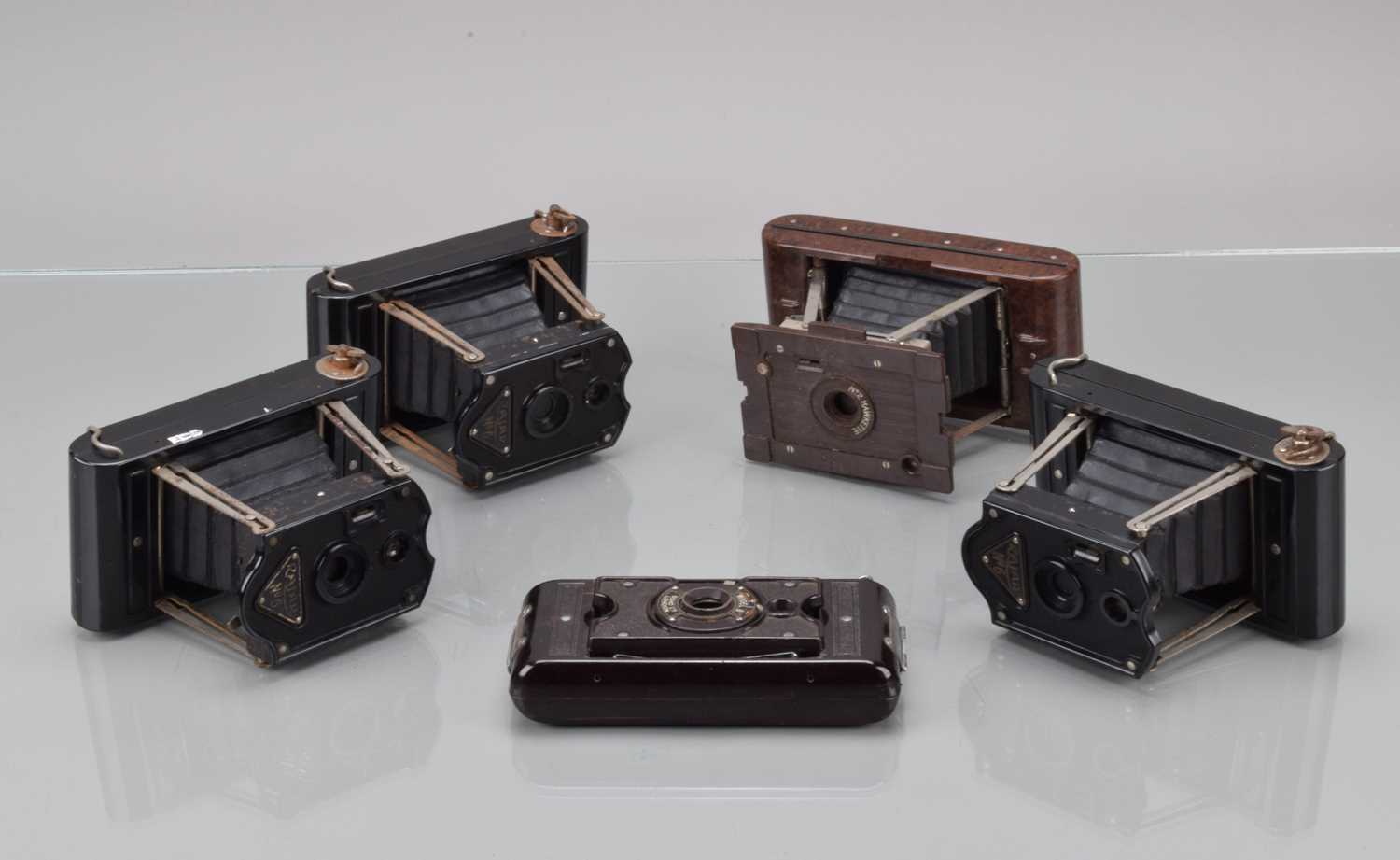 Lot 180 - Five Bakelite Folding Cameras,