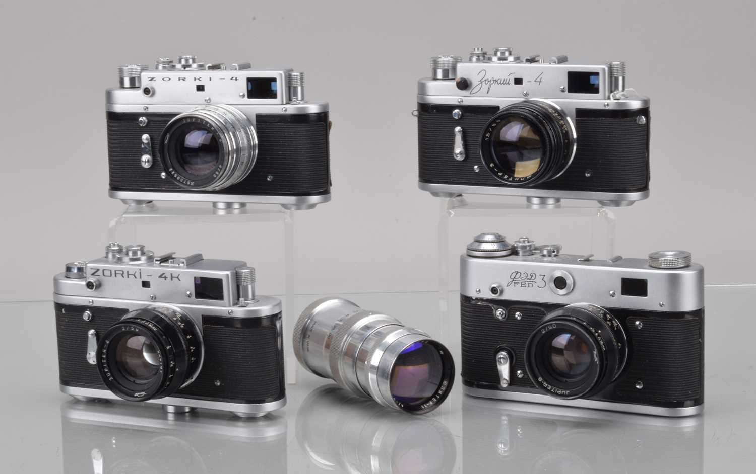 Lot 211 - Four Soviet Rangefinder Cameras,