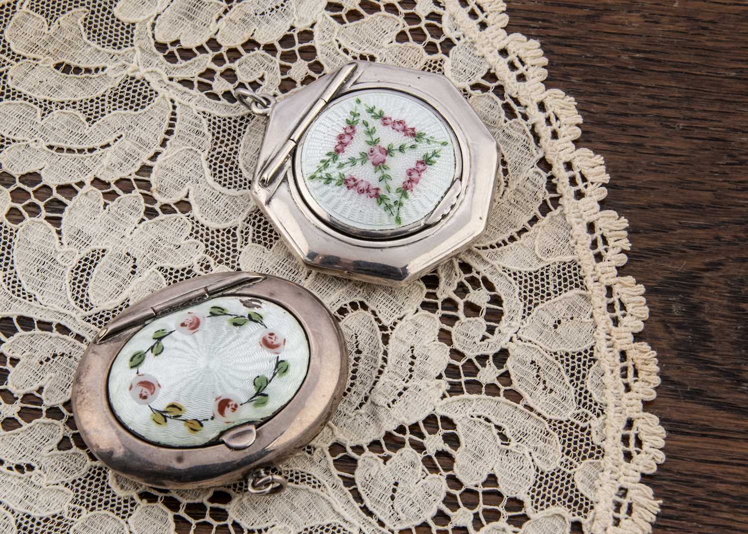 Lot 239 - Two silver powder pots,