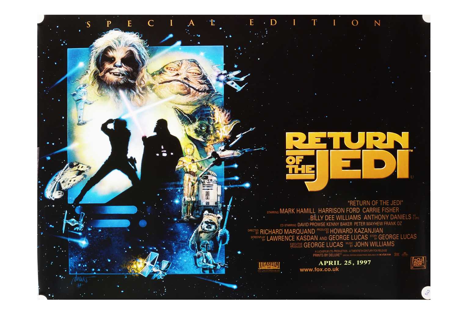 Lot 400 - Star Wars Return Of The Jedi Quad Film