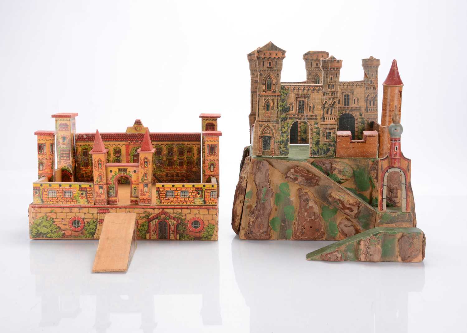 Lot 545 - Two German wooden toy castles 1910-20s,