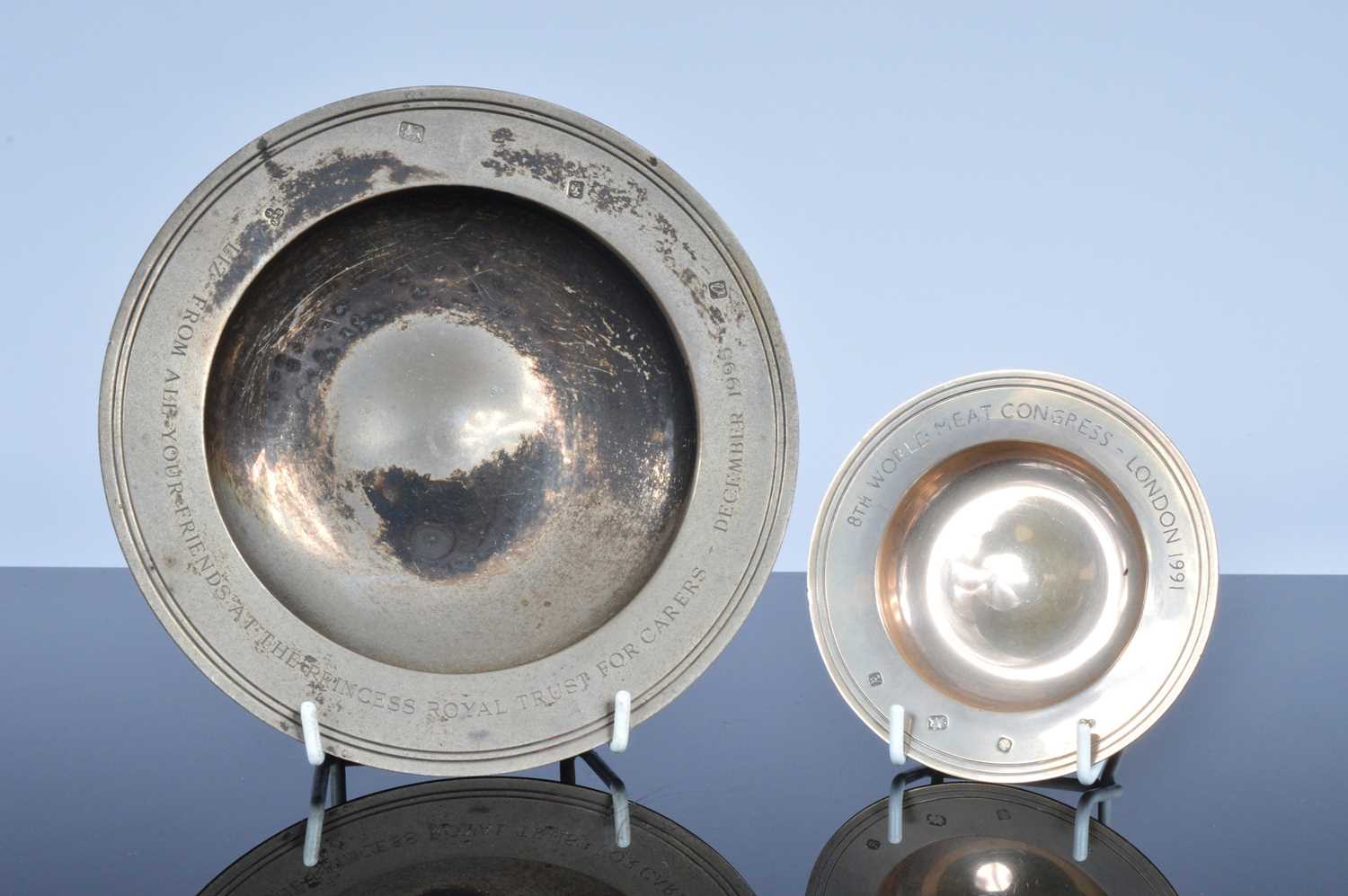 Lot 419 - Two 1990s silver Armada style presentation