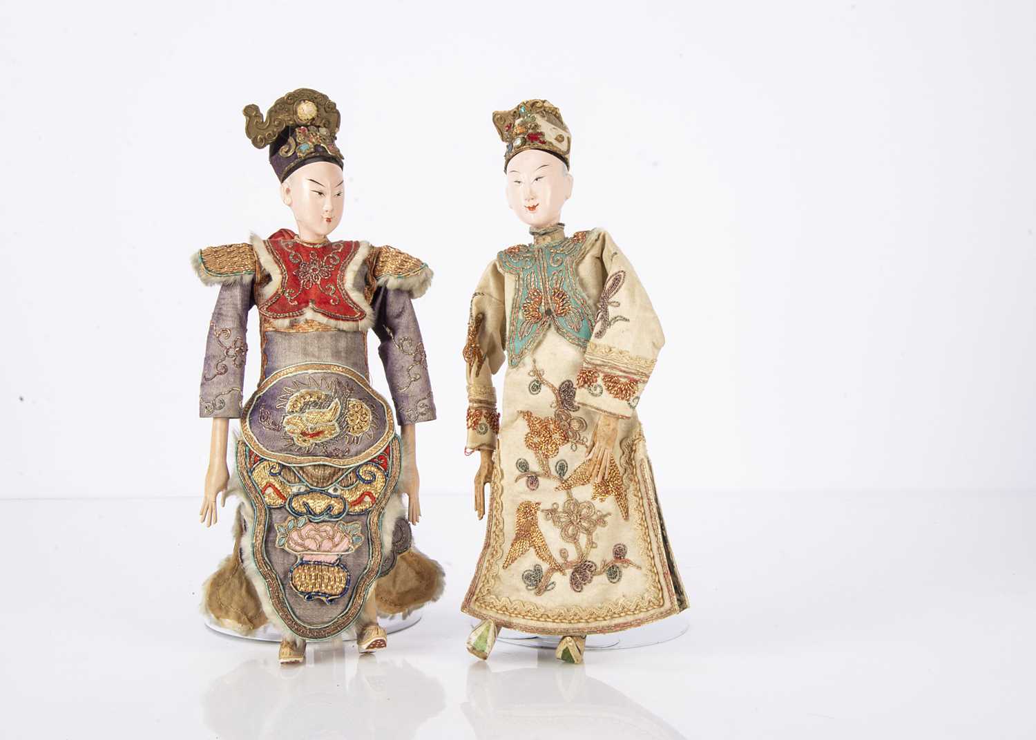 Lot 1451 - Two male Chinese Opera dolls,