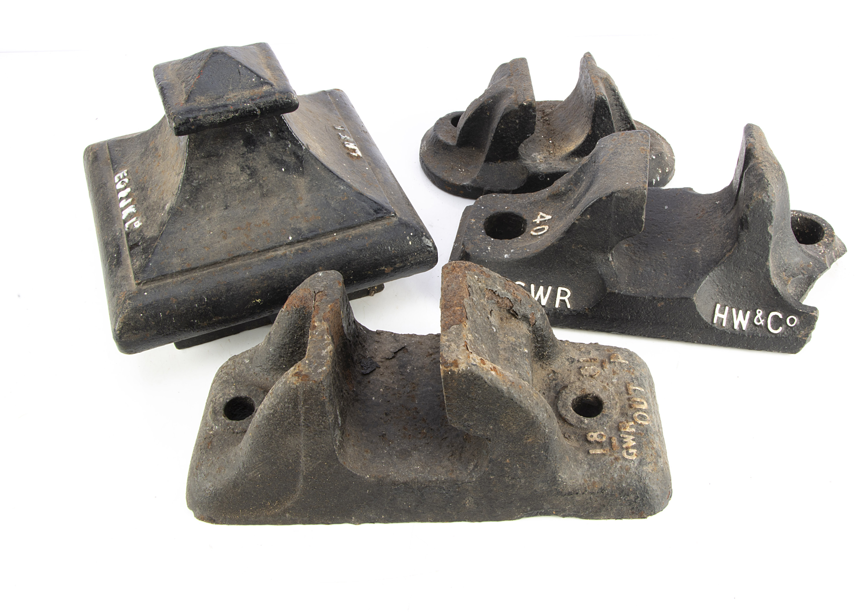 Lot 655 - Victorian and Later Cast Iron Rail Chairs